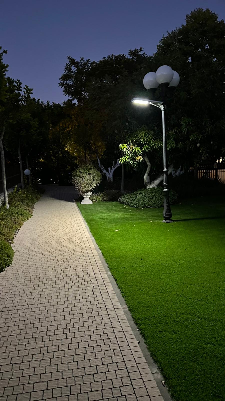 BOSUN solar powered outdoor pole lights project for park